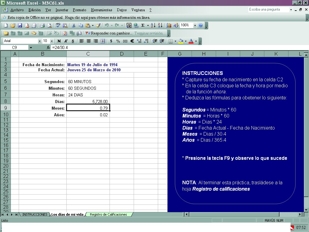 elaboracion de documentos: EXCEL