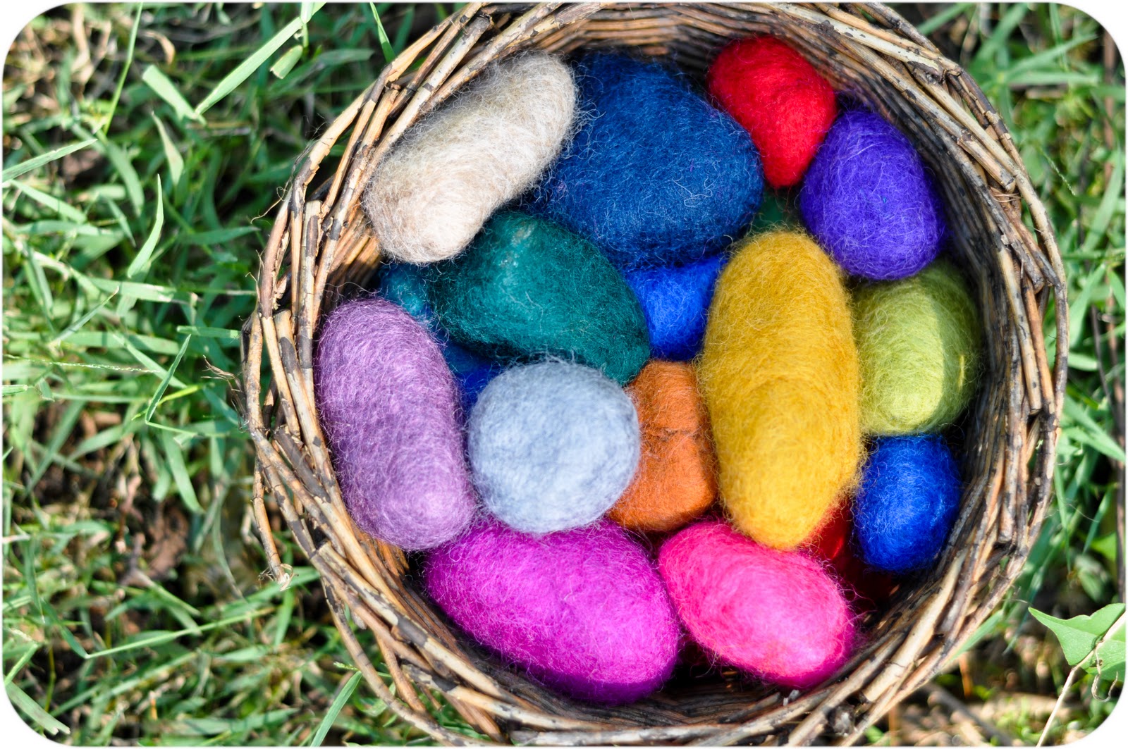 last week’s felting fun (felted rocks)