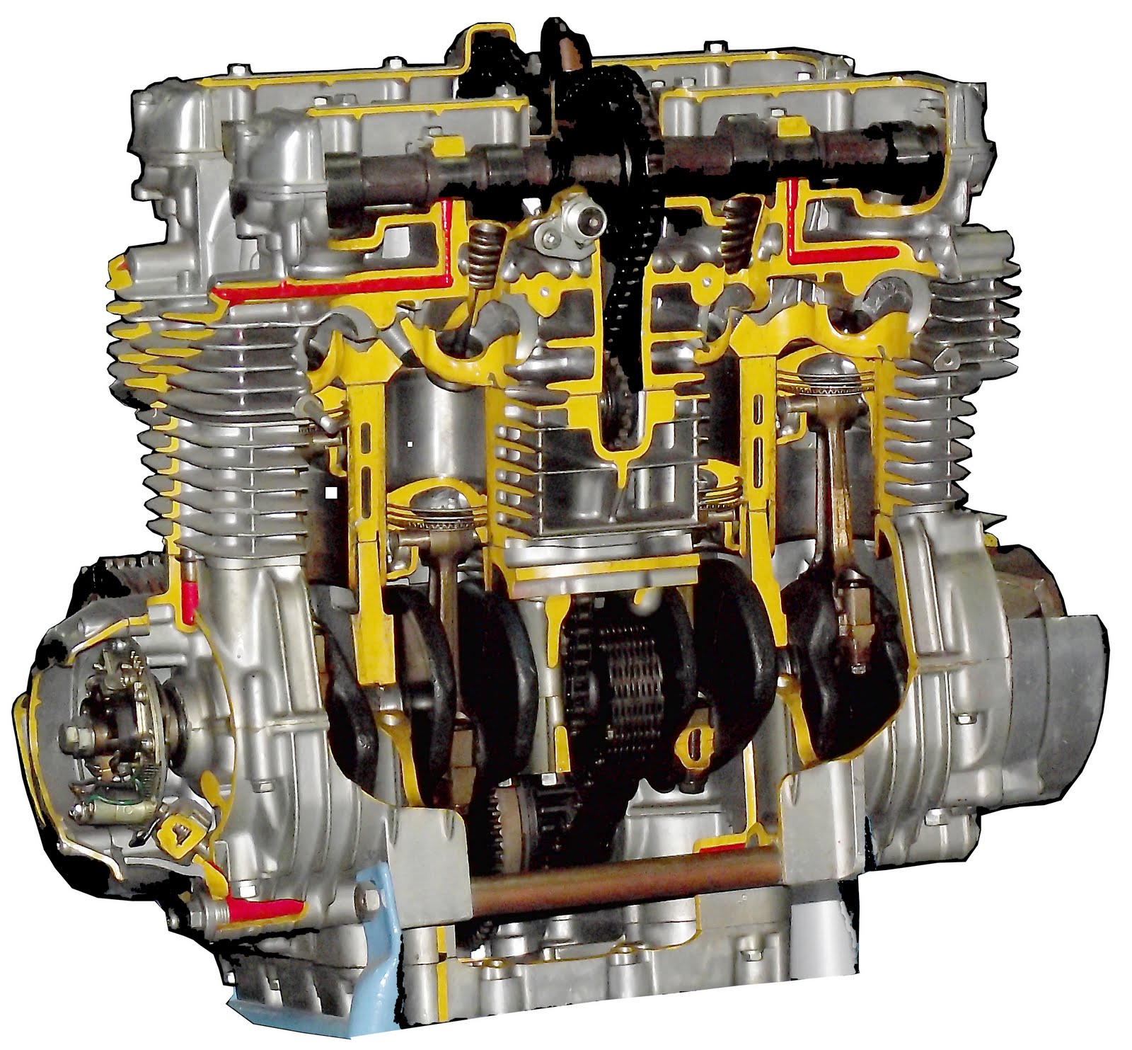 handmademotorcycle: 4 Zylinder im Schnitt