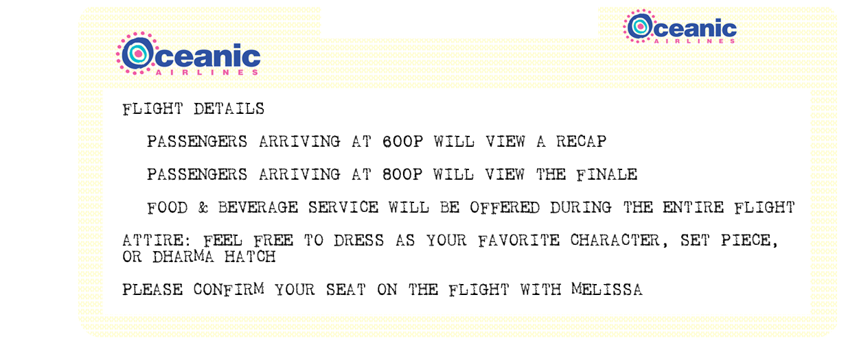 With Spinkles on Top: LOST Series Finale Party - Invitations