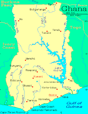 map of ghana west africa