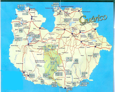 belleza en guarico: Mapa del Estado Guàrico