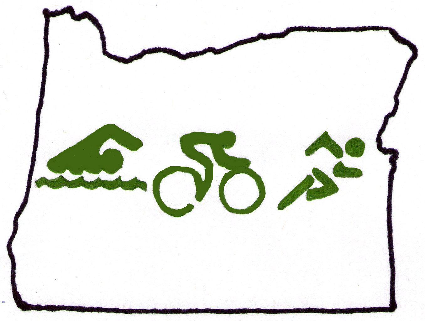 swim bike run: tri it: Runner in Oregon T-shirts and Stickers