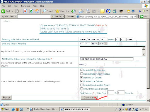 CTMS DETAILS: ctms relieving order