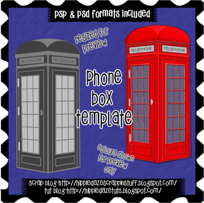 Hippiedaze Scrappin' Stuff: Red Telephone box Template (PTU)
