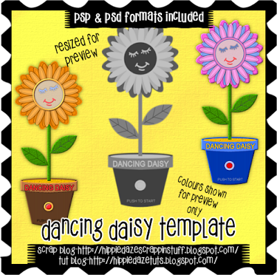 Hippiedaze Scrappin' Stuff: Dancing Daisy Flower Pot Template (PTU)