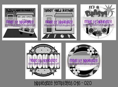 Hippiedaze Scrappin' Stuff: Tagger Templates 16 - 20 .... FREEBIE