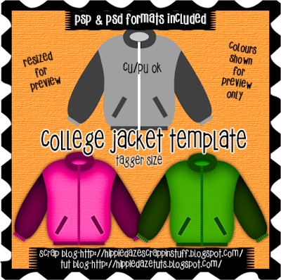 Hippiedaze Scrappin' Stuff: College Jacket Template