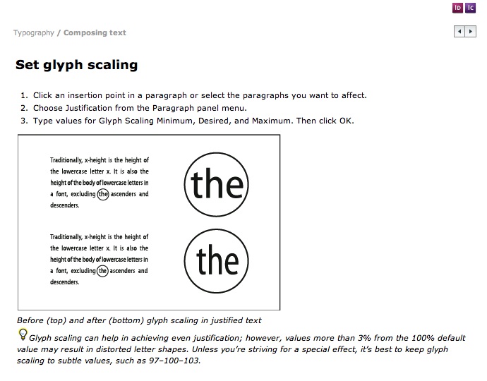 Intermediate Graphic w/Gen: Glyph Scaling in InDesign