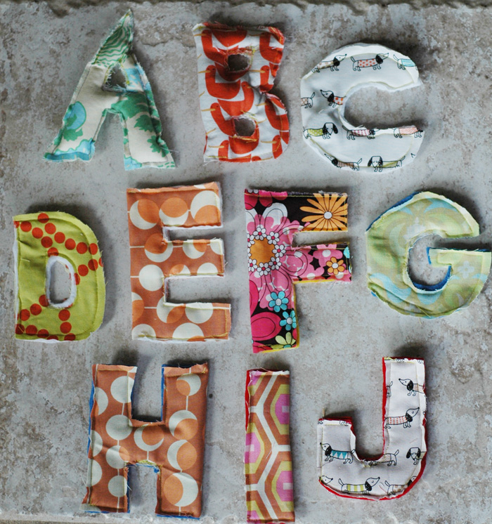 fabric letters for the fridge – Gina DeMillo Wagner