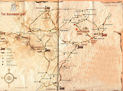 Kuchaman City: Map to reach Kuchaman Fort