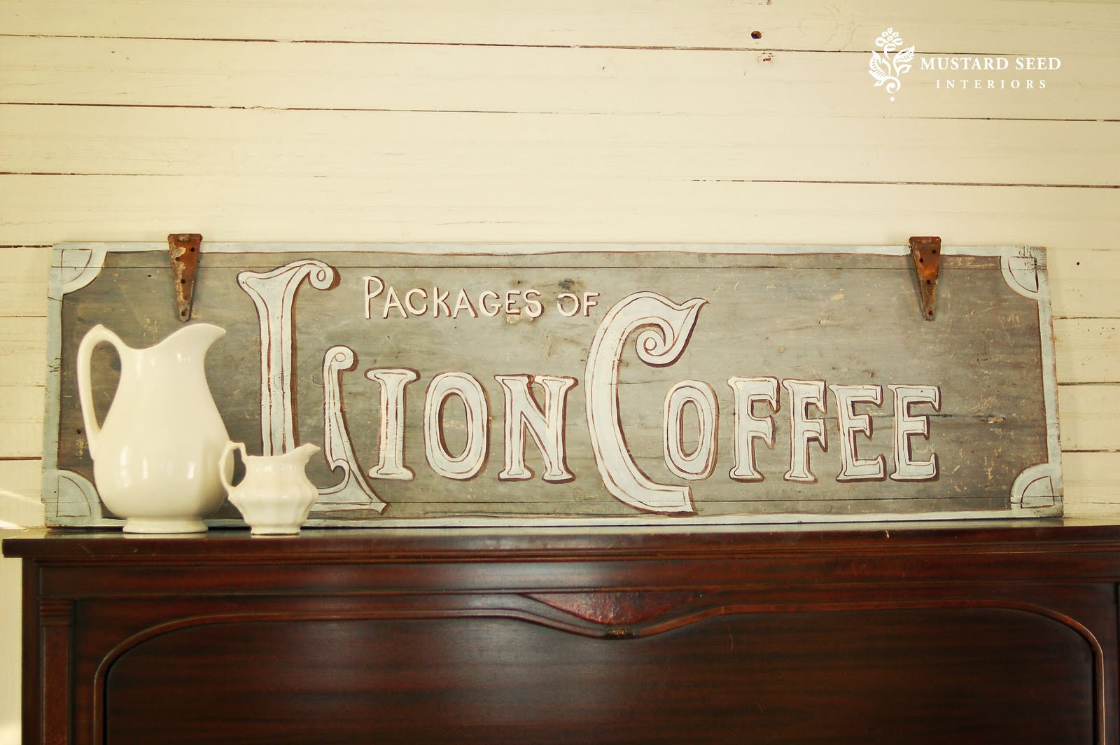 Lion Coffee Sign - Miss Mustard Seed