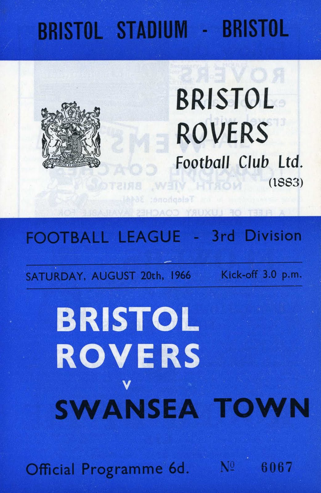 BRISTOL ROVERS: BRISTOL ROVERS ~ 1966-67