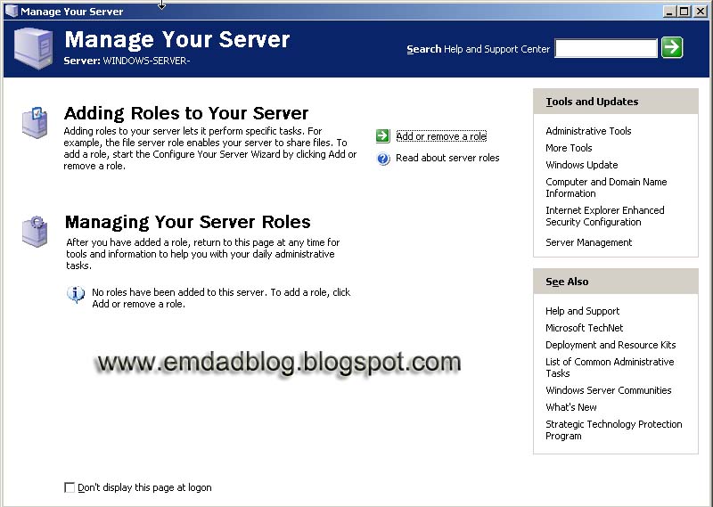 Computer & CSS Tricks: Server role details in windows server 2003
