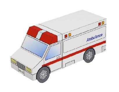 Hospital Ambulance Vehicle Paper Model : Pepakura Corner