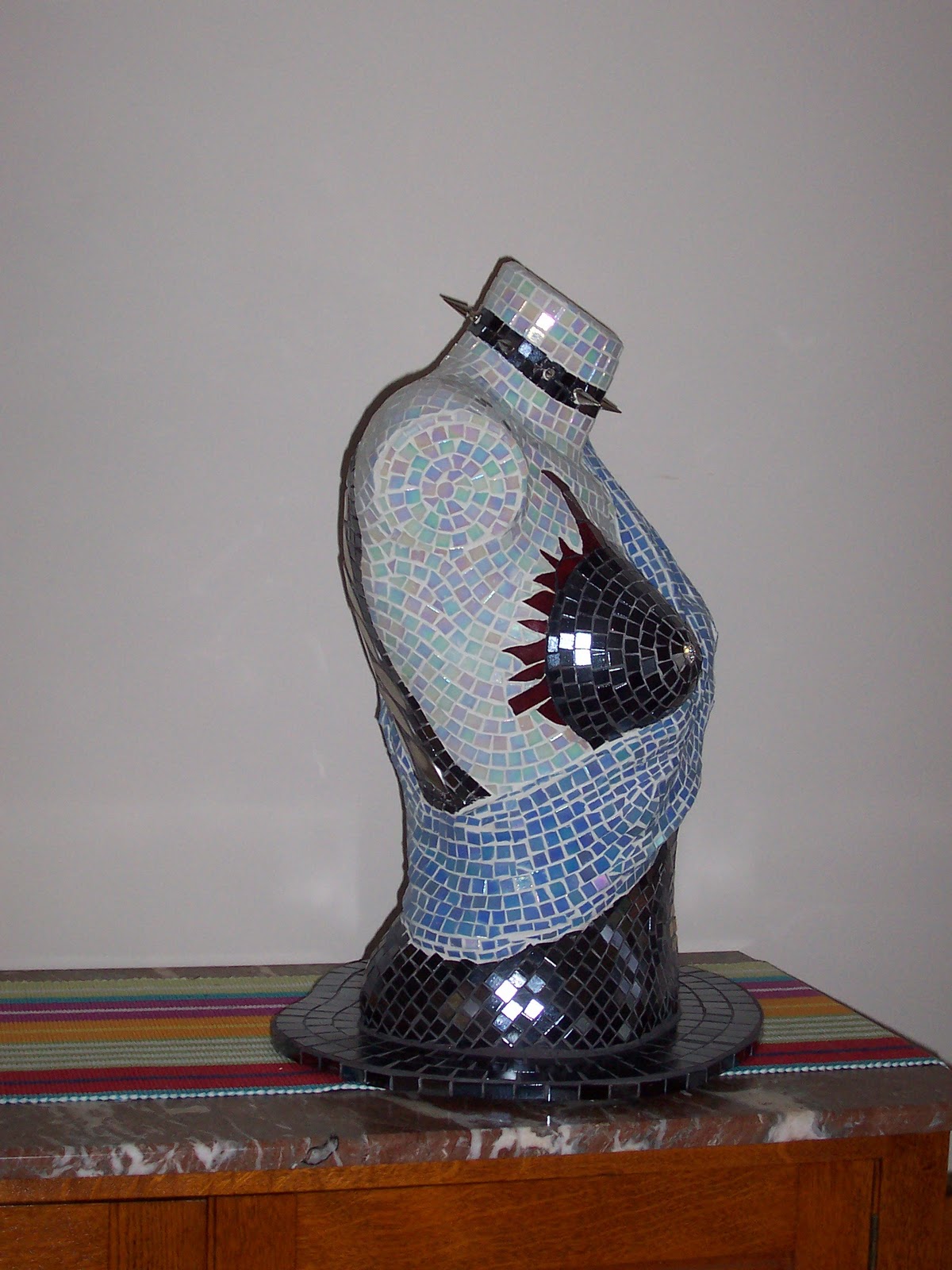 Glass Mosaic Torso: Glass Mosaic Torso "Fallen Angel"