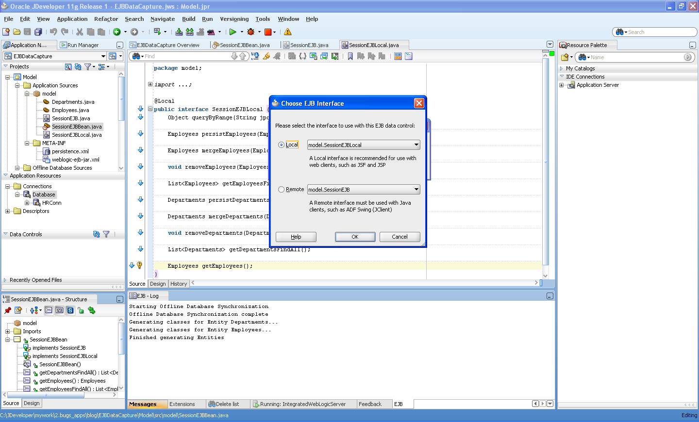 Creating a Data Capture Form using EJB + JPA and ADF Binding