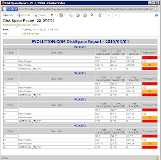 Exchange 2010 & PowerShell: PowerShell - Disk Space HTML Email Report