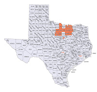 what in the cornbread hell ?: The Peters Colony Survey Map of 1849