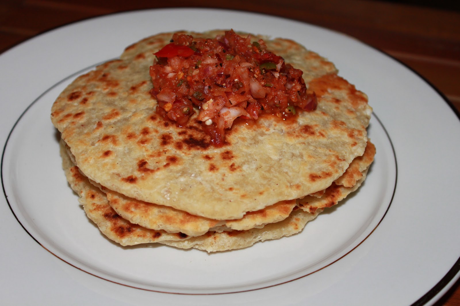 Coconut Roti with Onion & Chili Chutney - (Coconut Flat Bread)