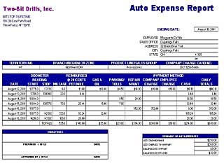 Office Template: Auto Expense Report