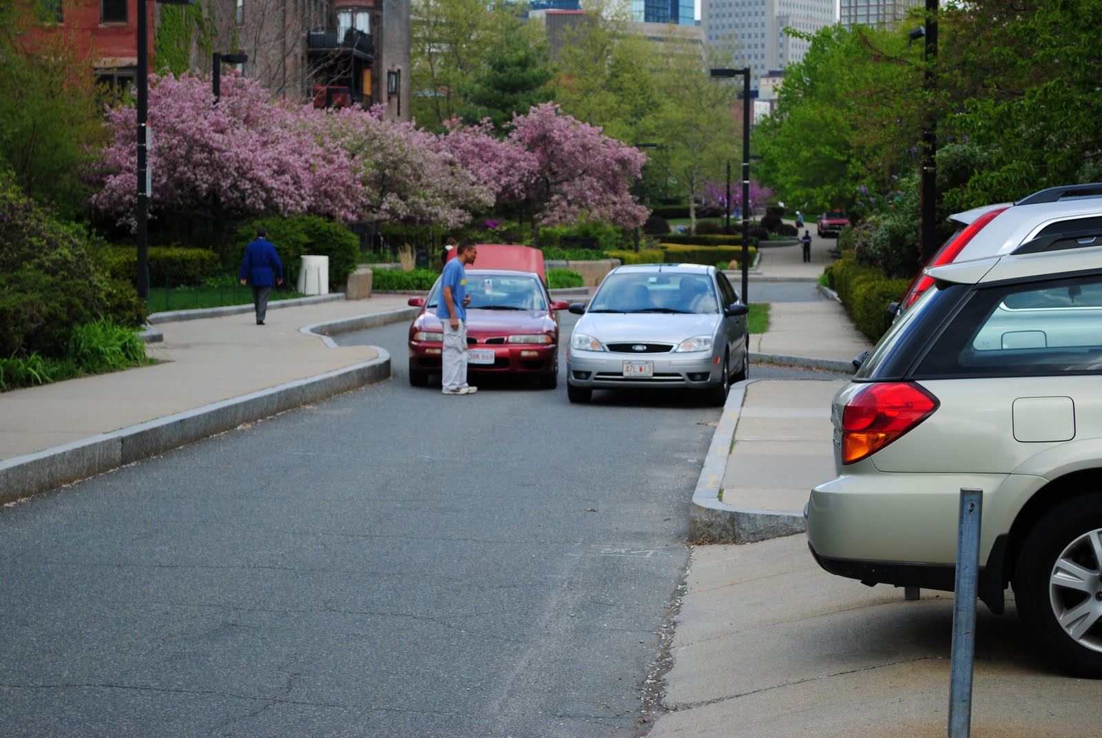 Calm Streets Boston: Narrow roadway with high curbs to prevent parked ...