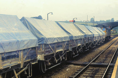 Grogley Junction: Class 25 on a china clay train at Par in 1976