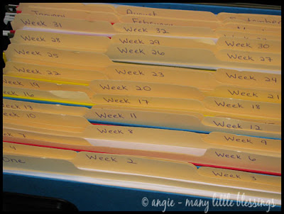 Organizing Our Homeschool Papers and Plans in Weekly Files