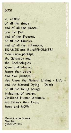 ARCHETYPES INDIA: SOS! O, GODs! (Poem)