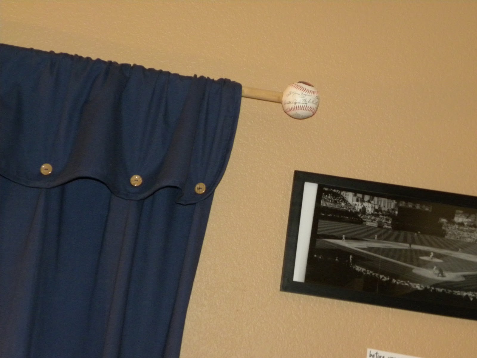 sassy scarlett: Baseball Curtain Rod