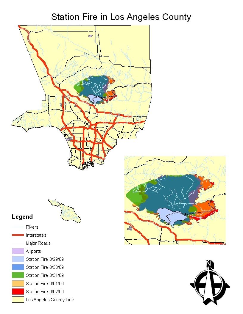 Evan Johnson - Geography 7: Lab 7: Mapping the Station Fire in ArcGIS