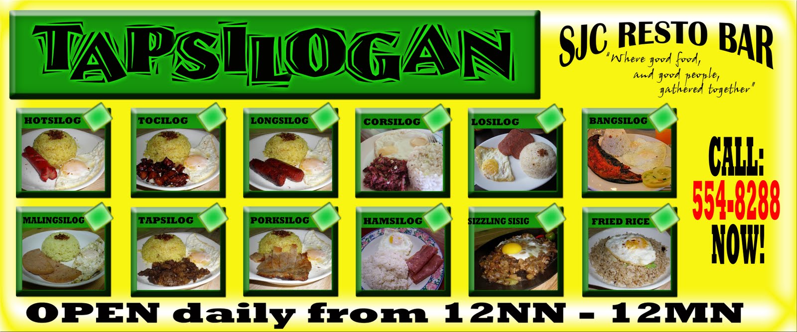 Tapsilogan: Our Menu