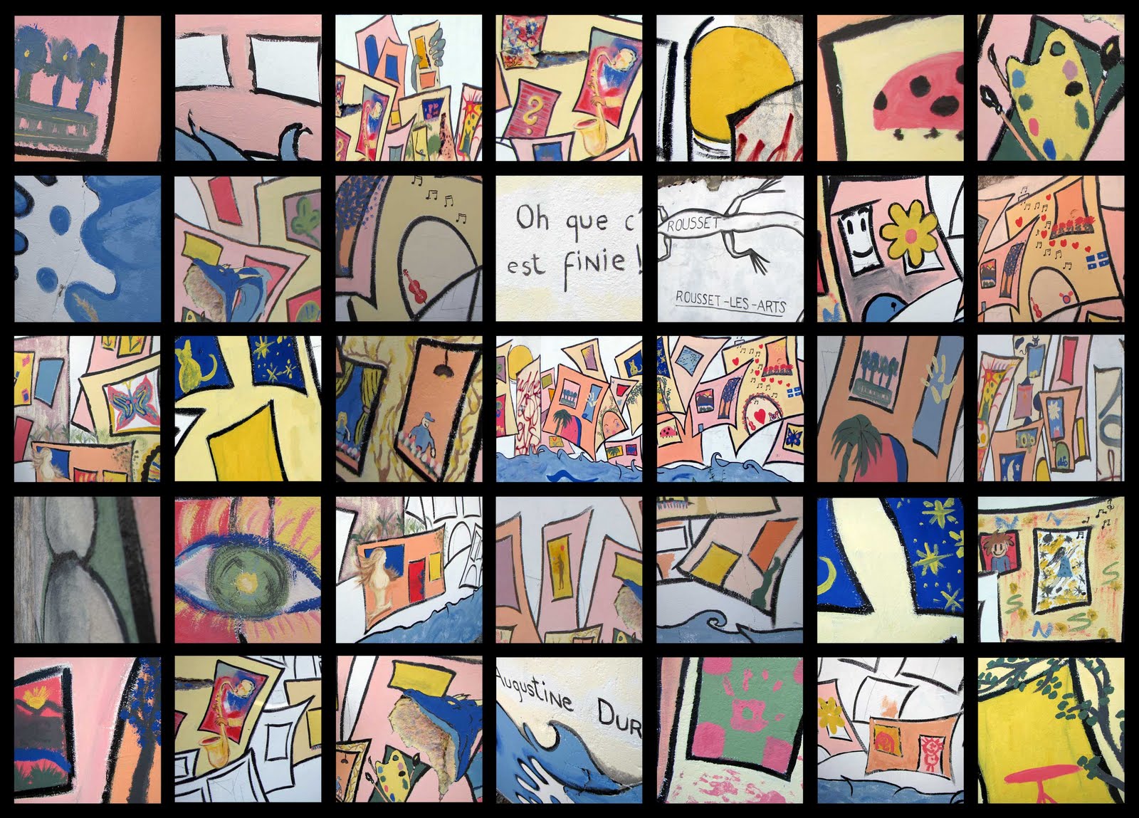 Rousset - les - Arts: La fresque en mosaïque.