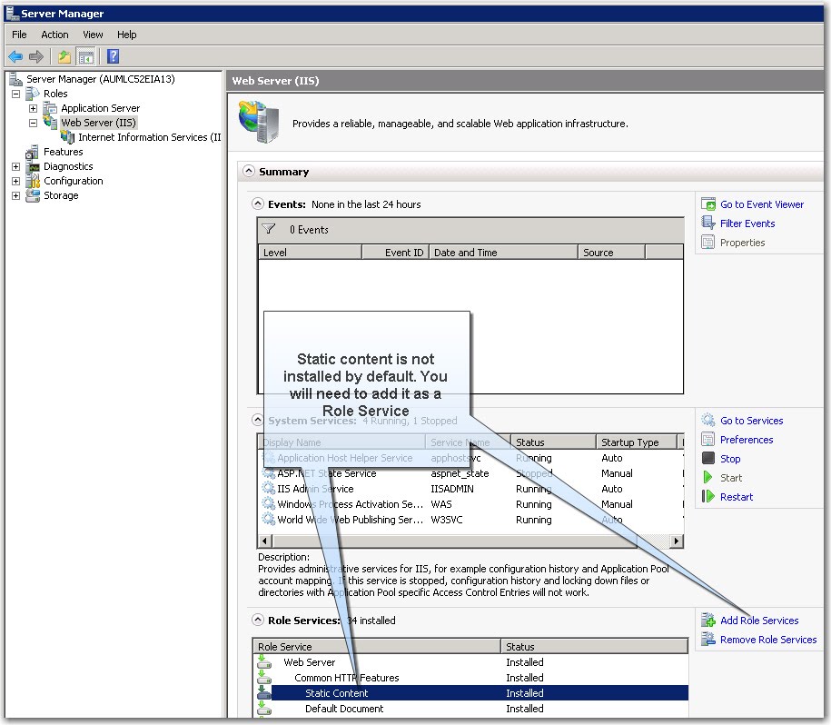 David Kleins Corner Fix Iis 70 And 75 Not Rendering Css Files Or Other Static Content With