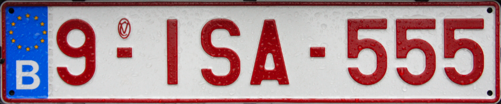 Belgian Licence Plates: Belgian European licence plates