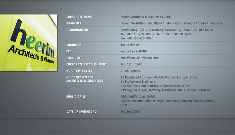 Benito OG Arq: Heerim Architects & Planners