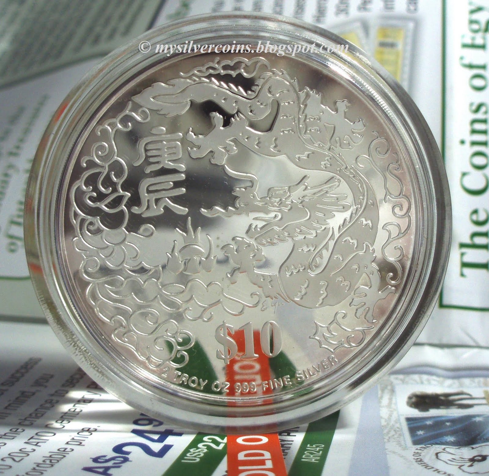 Silver Coins Collection: 2000 Singapore Lunar Dragon Piedfort