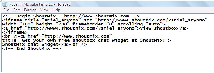 aryono_blogs: Langkah-langkah buat Buku Tamu