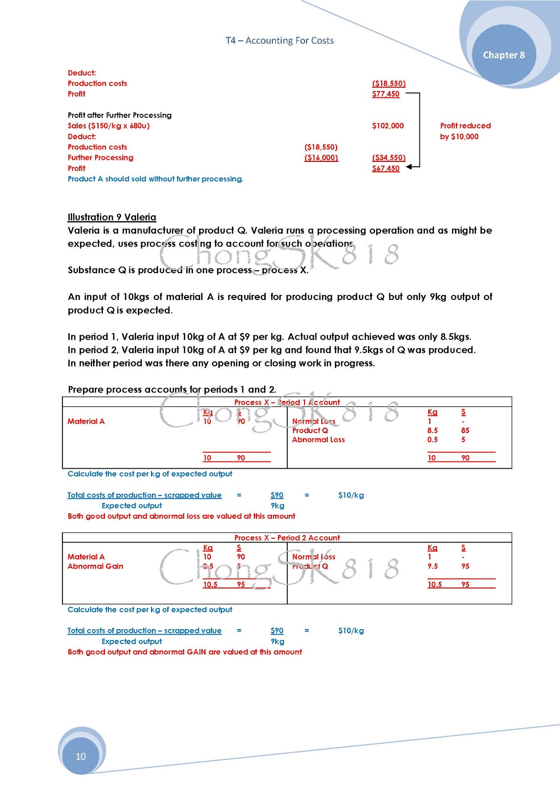 Jessy Chong (JC): Chapter 8 Process Costing (Answers)