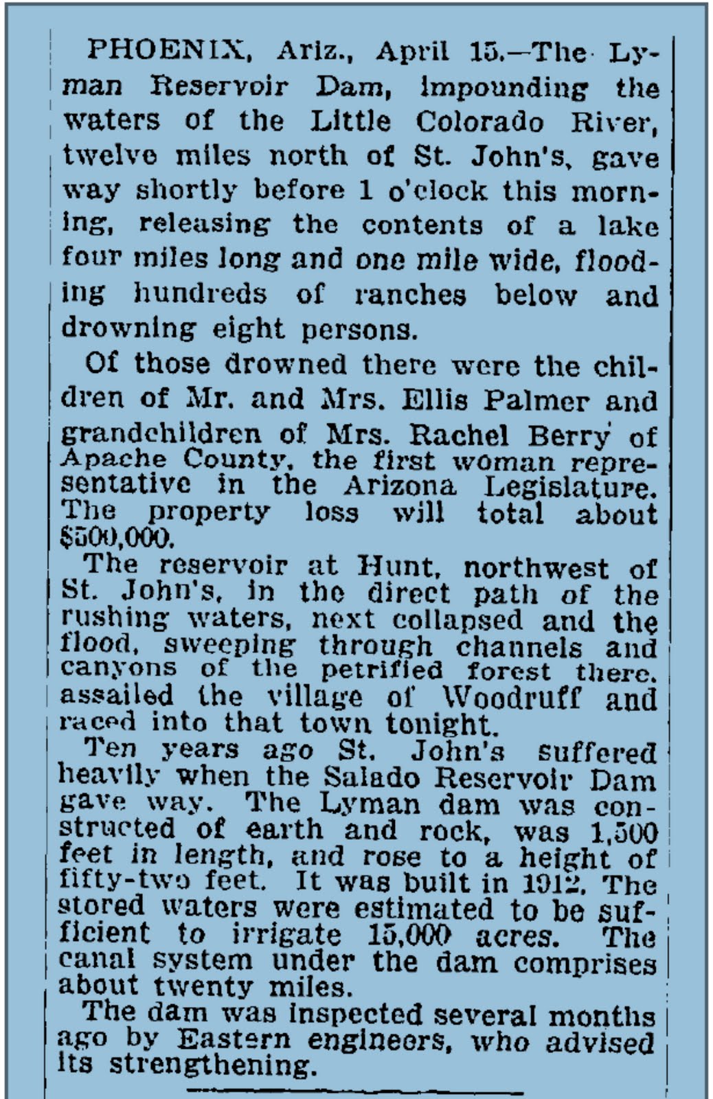 Walking Arizona: Building the Lyman Dam