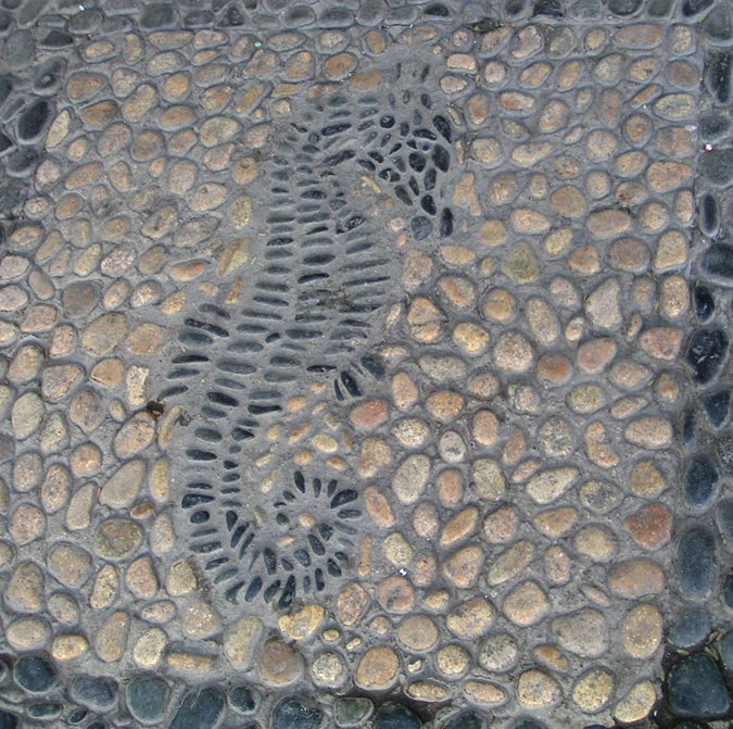 Animal Art Along the Way: A Seahorse on the Pavement