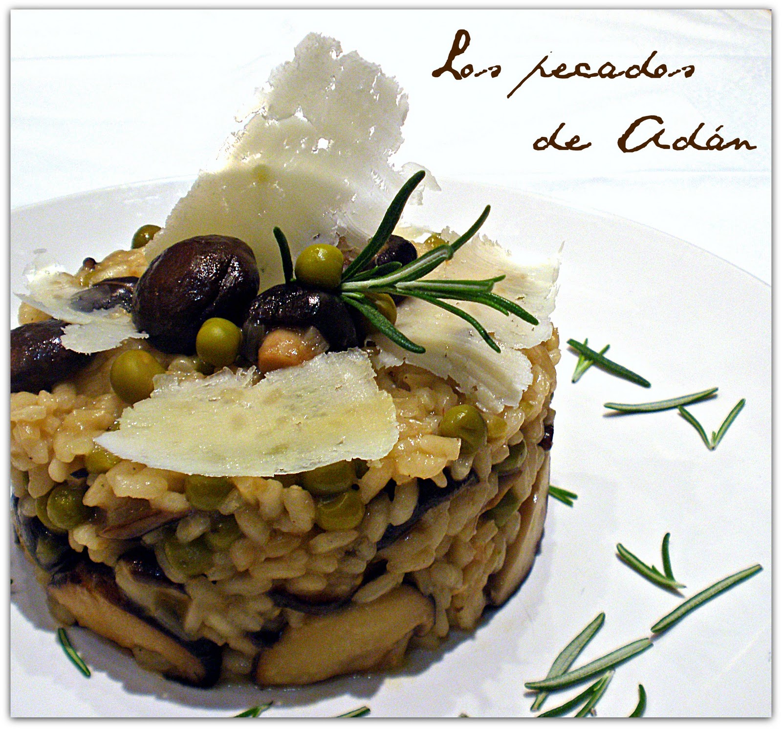 Los pecados de Adán: RISOTTO DE SHIITAKE Y GUISANTES AL MANCHEGO CURADO