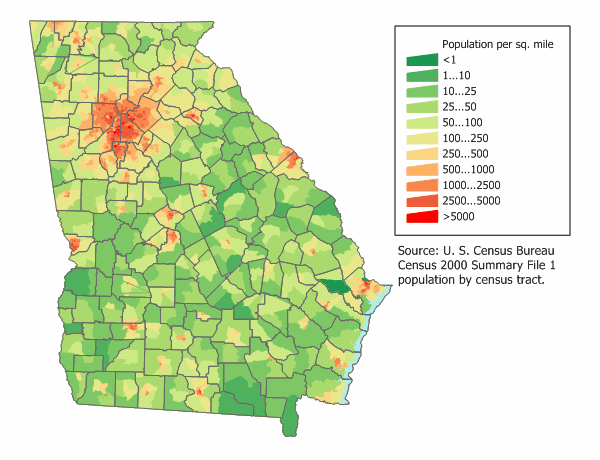 Environmental Science: Dot Density Map of Georgia