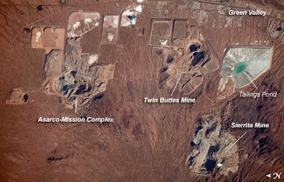Arizona Geology: Astronaut view of southern Arizona copper mines