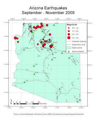 Arizona Geology: Recent Arizona earthquakes