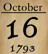Marie Antoinette's: 16 October 1793