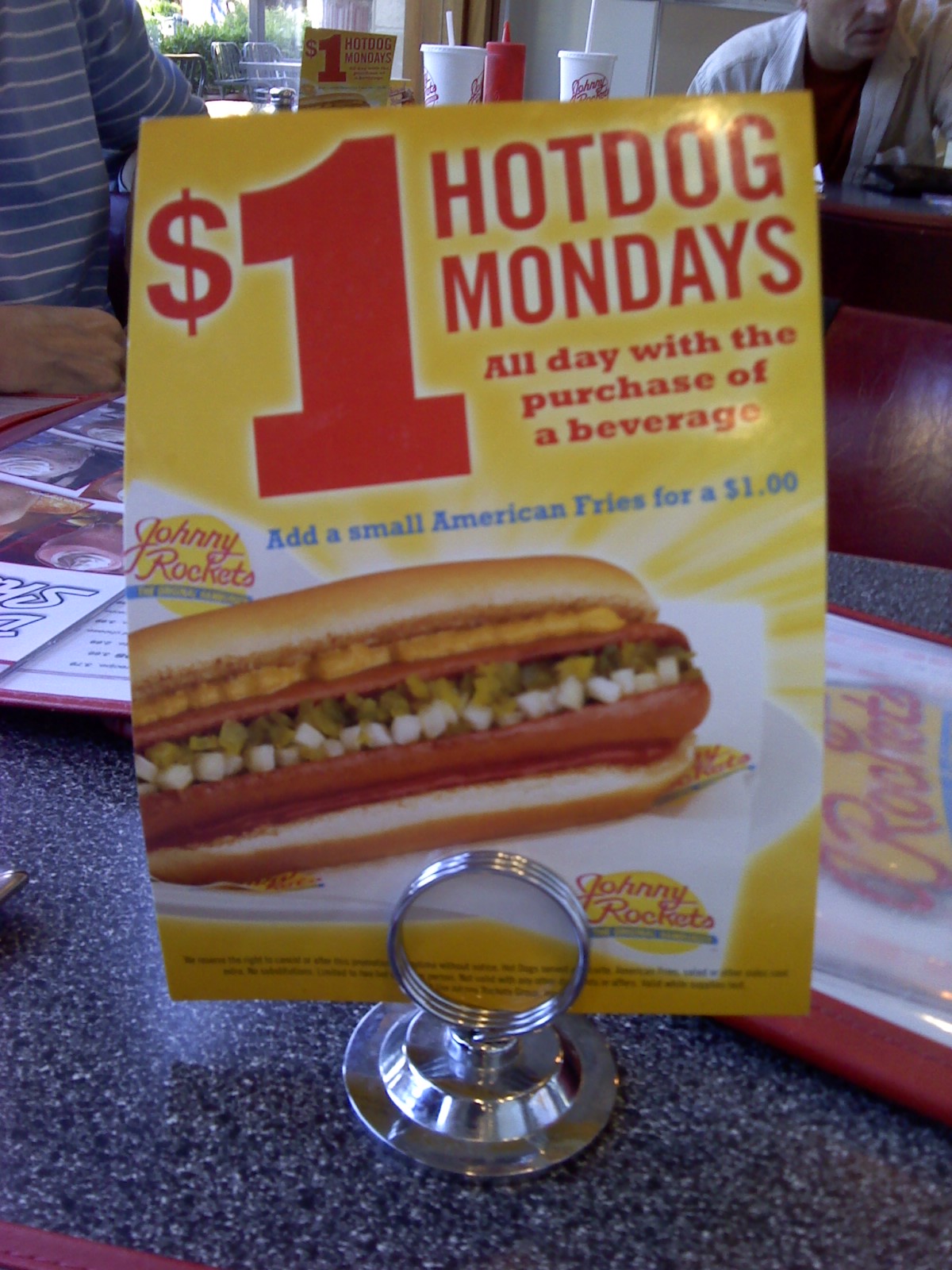 $1 Hot Dogs on Mondays at Johnny Rockets