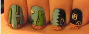 UNIQUE UNUSUAL OR INTERESTING: Geeky Cool Video Game Nail Art