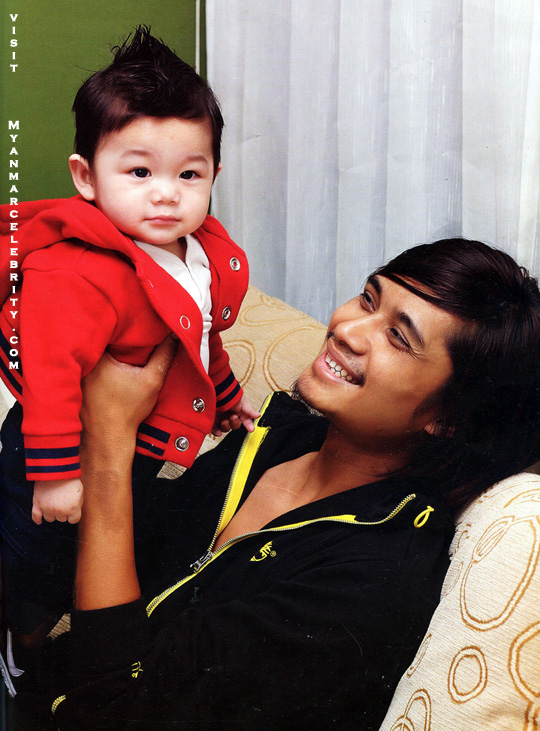 Myanmar Famous Singer, Rzarni and his Lovely Son