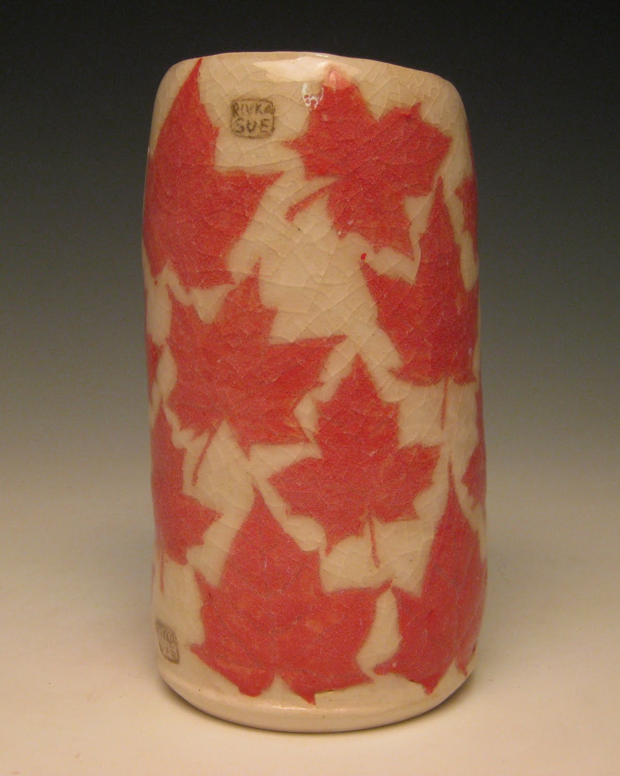 Rivka Sue Ceramic: Maple Leaves Vase